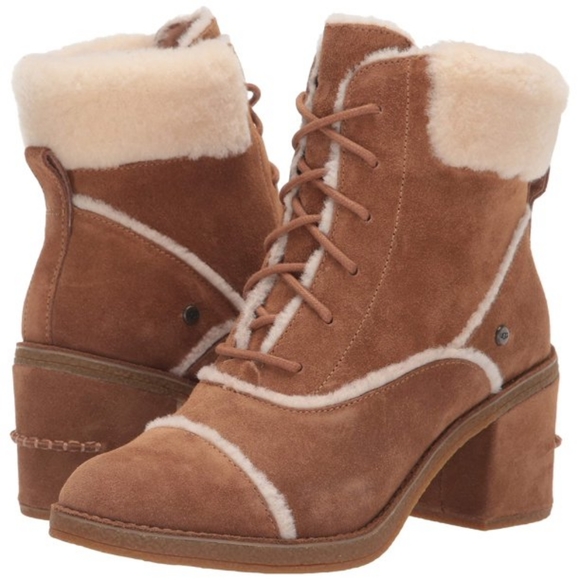 UGG | Shoes | Ugg Womens W Esterly Ankle Boots Lace Up Suede Sheepskin ...